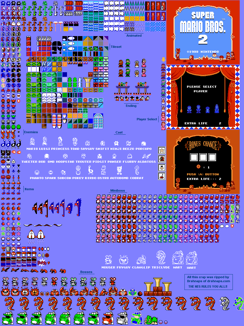 Super Mario Bros. 2 Sprites | Download NES Mario Sprites Super Mario Bros. 2 Sprites | Download NES Mario Sprites